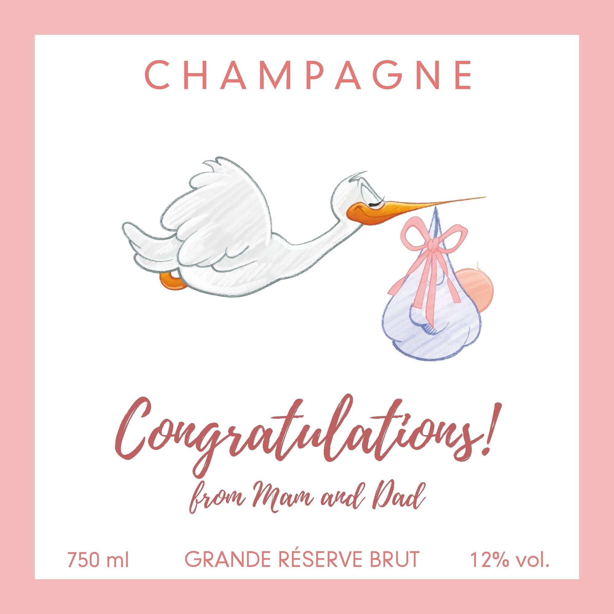 Personalised Champagne — Baby Pink – Bubble Brothers